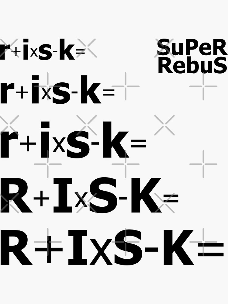 "Calculated Risk | Super Rebus | Brain Puzzle" Sticker by SuperRebus ...