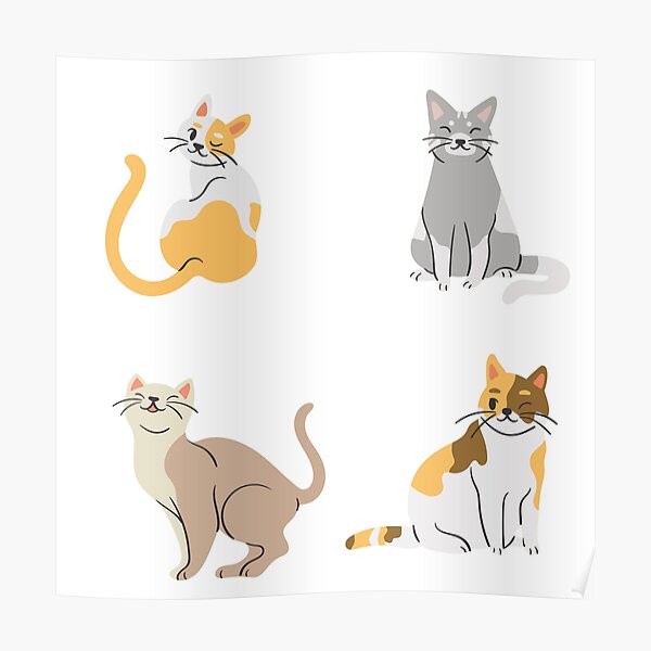 "one two three cat" Poster for Sale by tiddy-berry | Redbubble