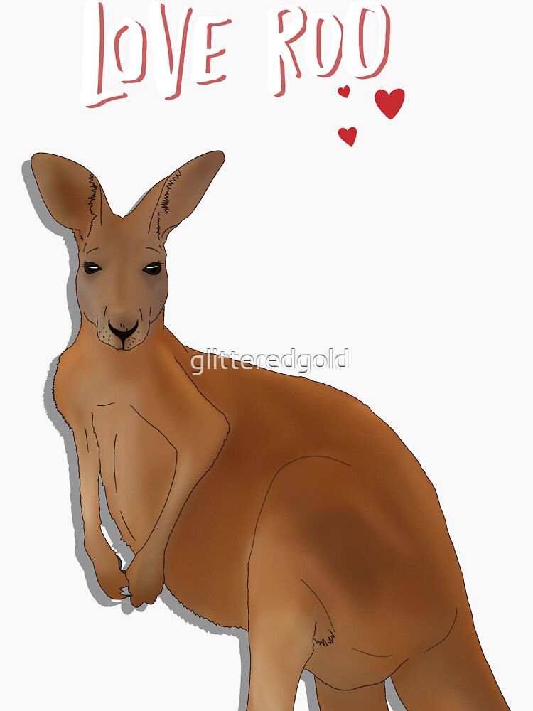 "Love Roo" Sticker for Sale by glitteredgold | Redbubble