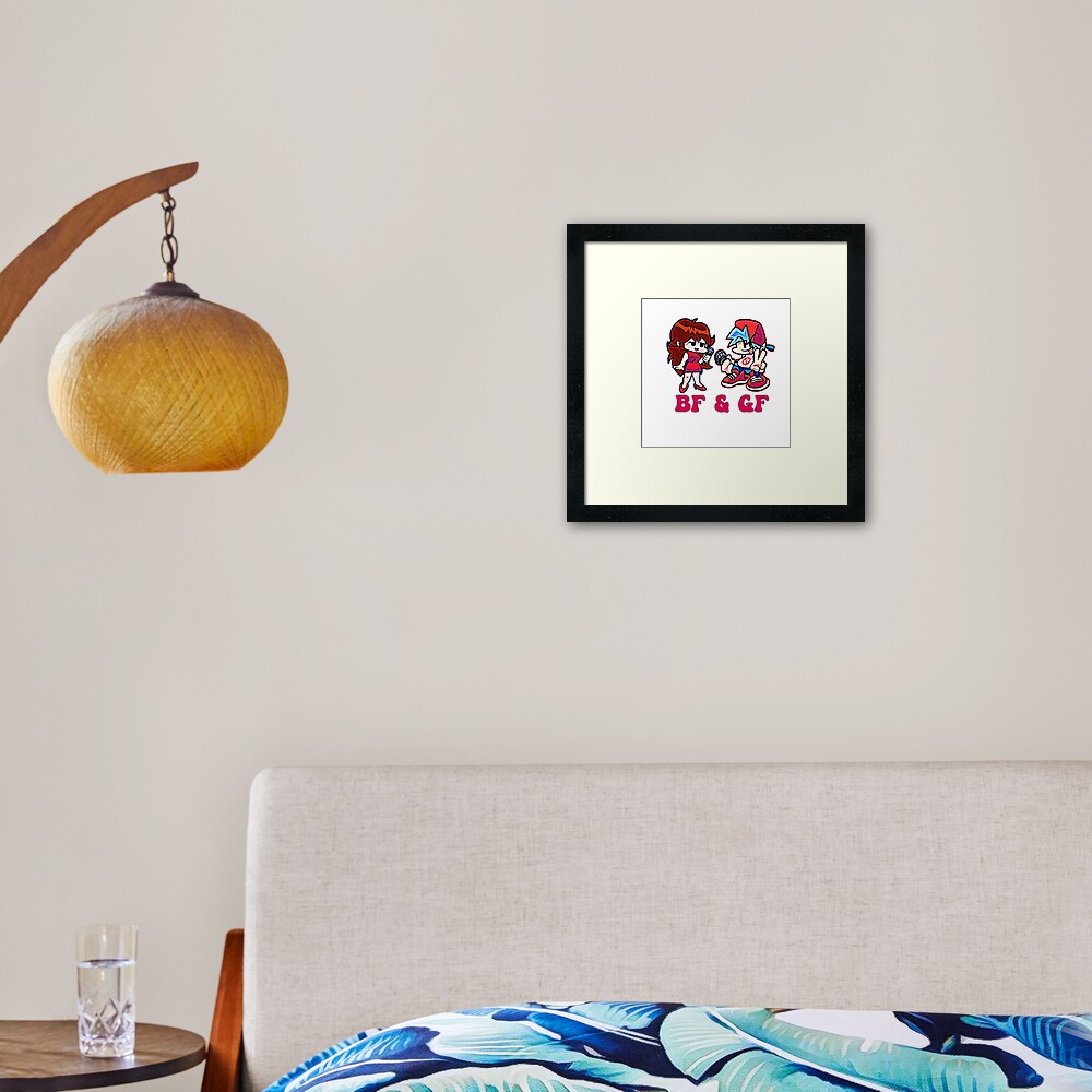 "Fnf boyfriend x girlfriend Friday Night Funkin" Framed Art Print by ...