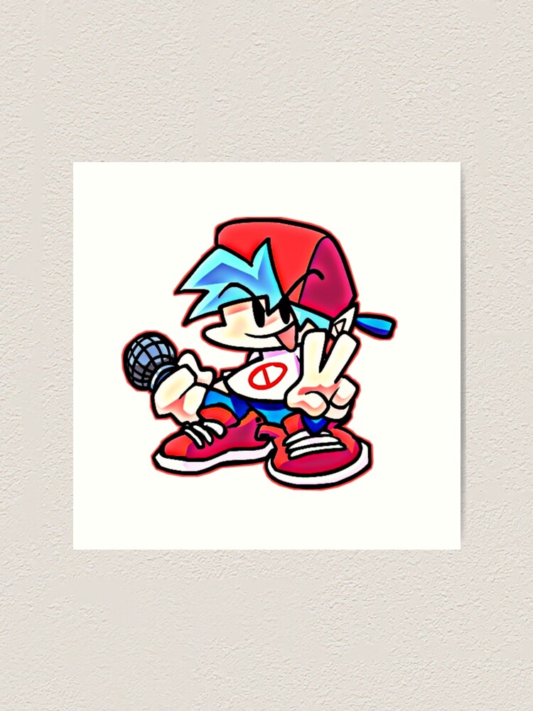 "Fnf boyfriend Friday Night Funkin" Art Print for Sale by Dizzaa ...