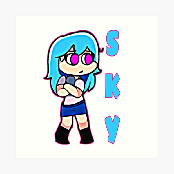 "Fnf sky Friday Night Funkin" Art Print by Dizzaa | Redbubble