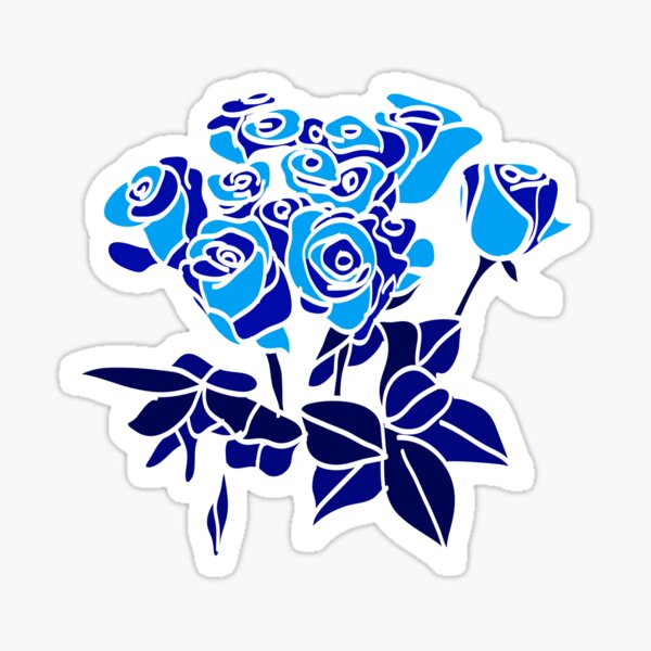 "Blue Roses" Sticker by FashionFer | Redbubble
