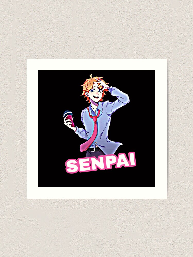 "Fnf senpai Friday Night Funkin" Art Print by Dizzaa | Redbubble