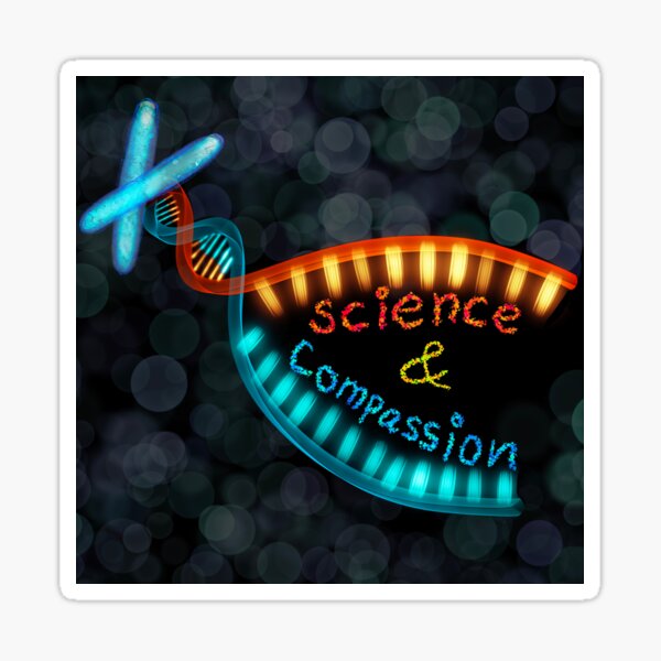 "Science and compassion" Sticker for Sale by Osher-BioArt | Redbubble