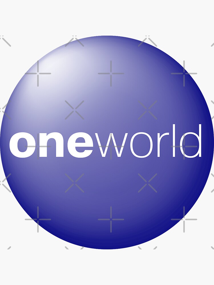 "Oneworld Logo" Sticker for Sale by Monoplayz | Redbubble