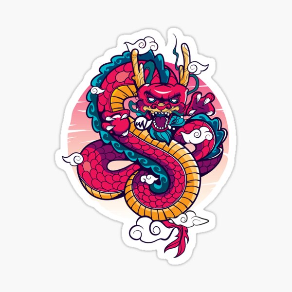"Japanese Dragon" Sticker for Sale by KarimYounisOmar | Redbubble