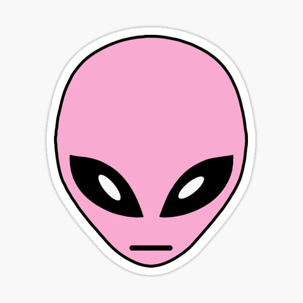 "Pink Alien Face" Sticker for Sale by Abde32 | Redbubble