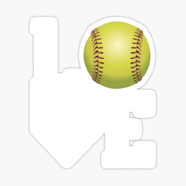 "love softball girls mom women vintage game favorite softball" Sticker ...