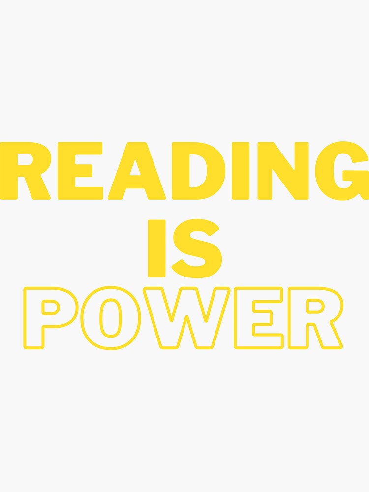 "Reading Is Power Simple Design " Sticker for Sale by Booklovery ...