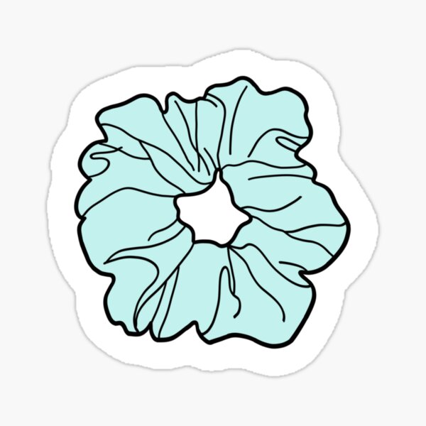 "Pastel Light Blue Aqua Scrunchie" Sticker for Sale by sohastickers ...