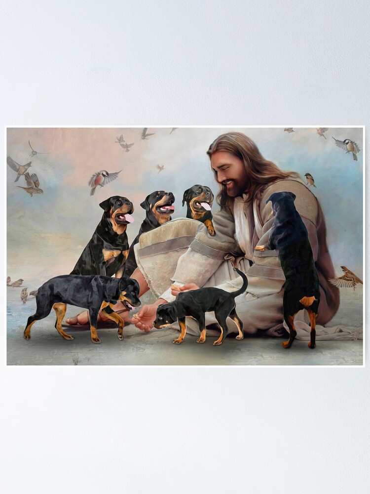 "God surrounded by Rottweiler Dog angels Gift for you - Jesus ...