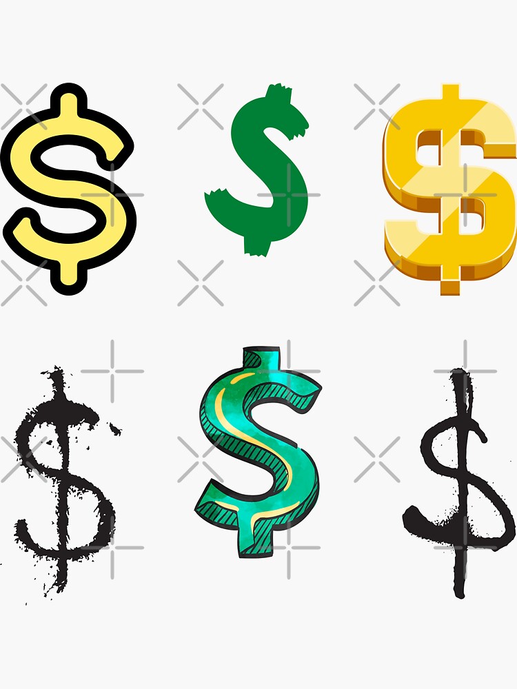 "Money Sign Set" Sticker for Sale by lucidluck | Redbubble