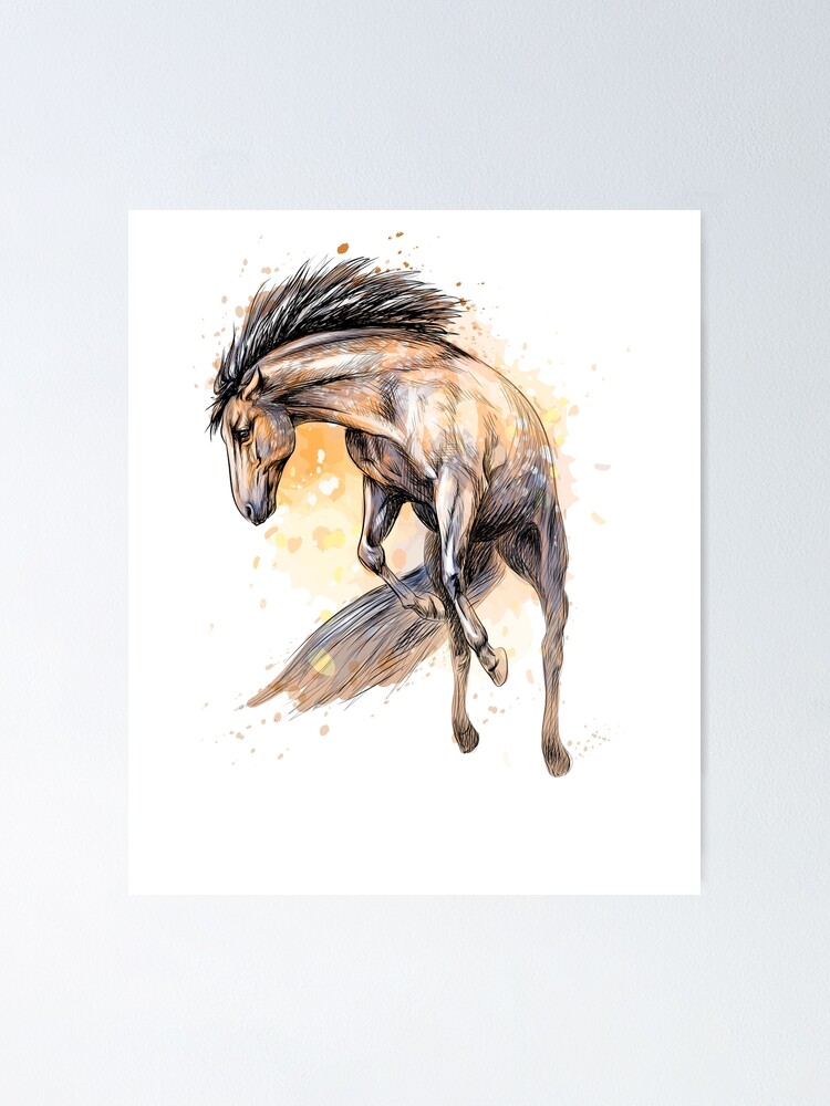 "Amazing wild horse drawing" Poster by Animaniabg | Redbubble