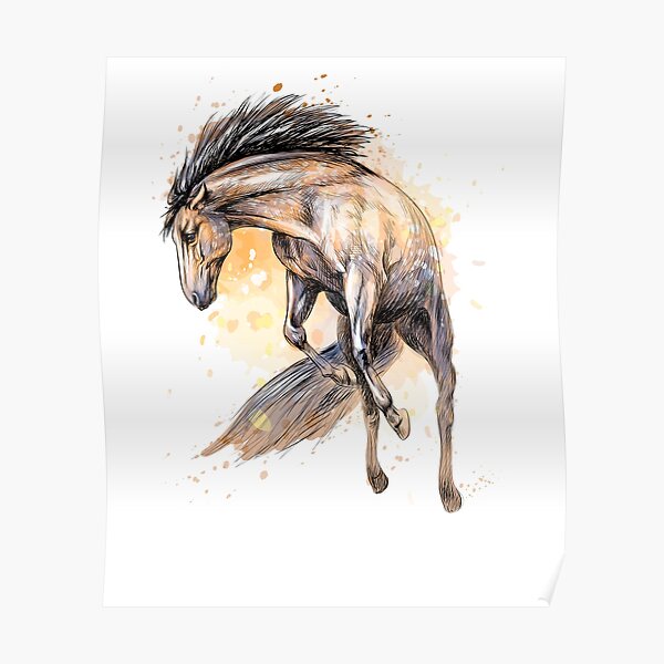 "Amazing wild horse drawing" Poster by Animaniabg | Redbubble