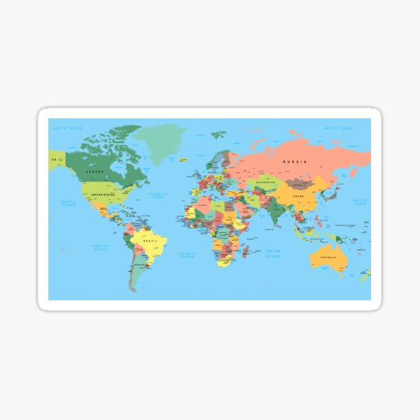 "World Map" Sticker by GingerMS | Redbubble
