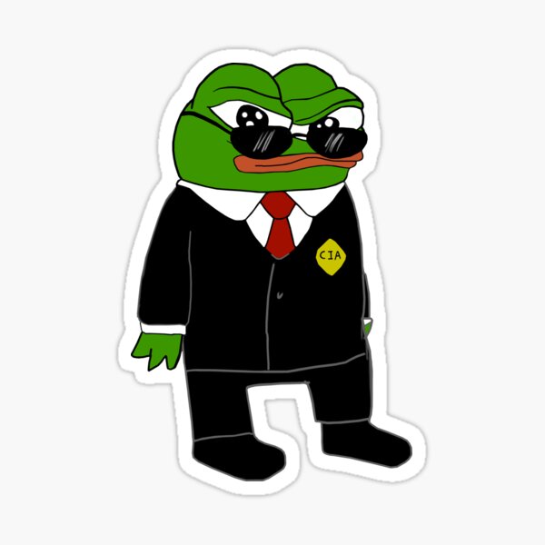 Rare Cia Agent Pepe Sticker By Slav Art Redbubble