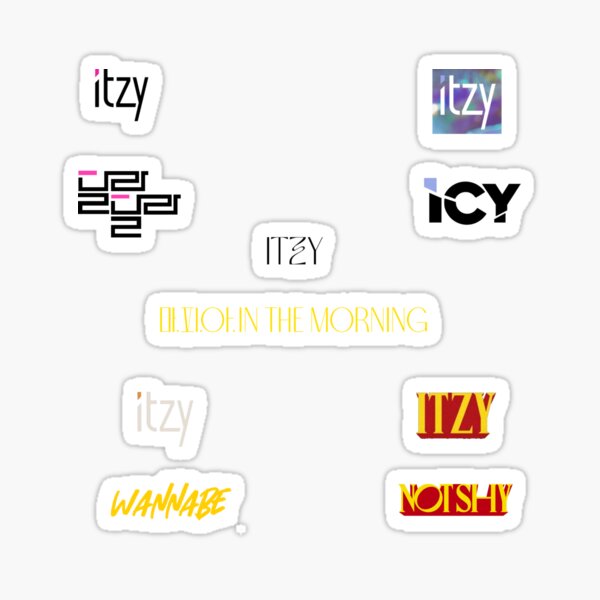 "ITZY Stickers LOGO - all era / songs ITZY MERCH KPOP" Sticker for Sale ...