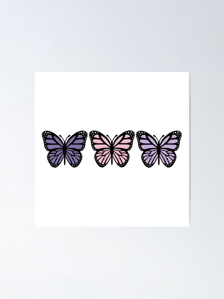 "preppy butterflies " Poster for Sale by mollsdesignss | Redbubble