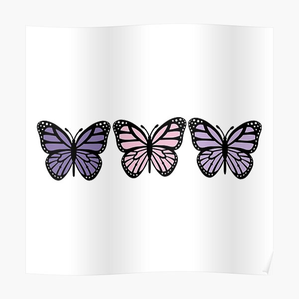 "preppy butterflies " Poster for Sale by mollsdesignss | Redbubble