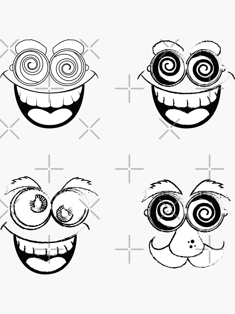 "Funny Face Stickers" Sticker for Sale by lucidluck | Redbubble