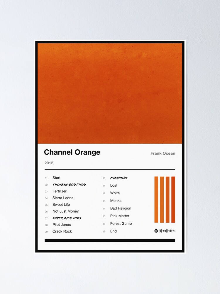 "Channel Orange Tracklist" Poster for Sale by FANTANAMOBAY | Redbubble