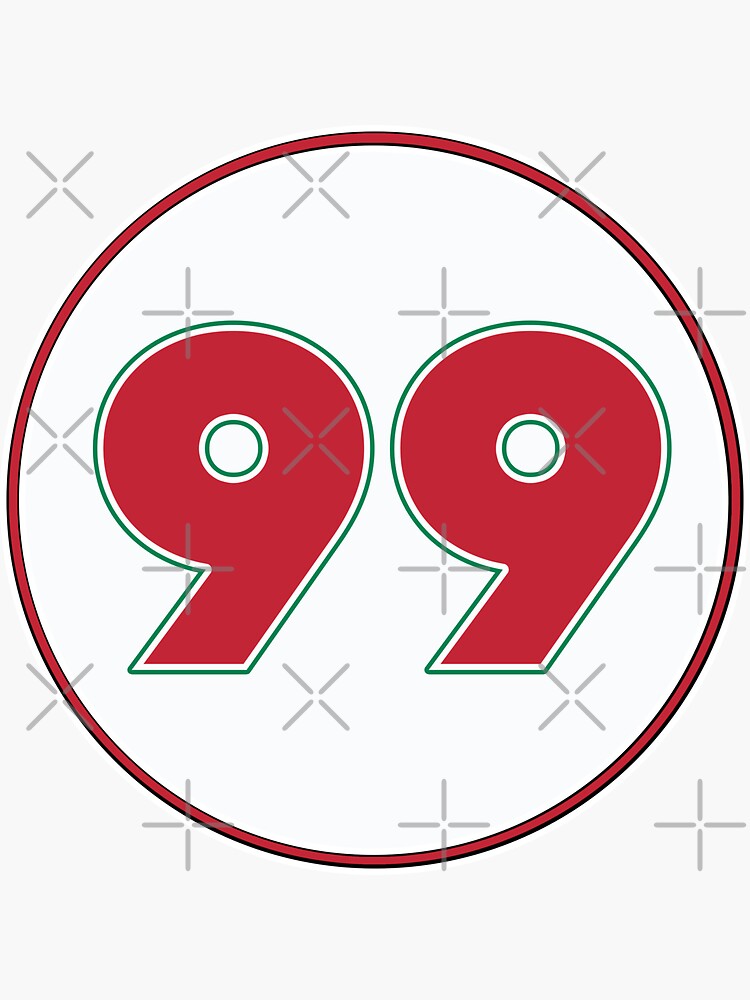 "Vintage Style Race Number 99 Red and Green" Sticker for Sale by ...