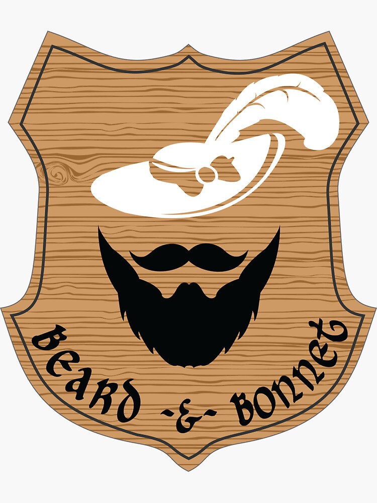 "Beard & Bonnet Sign" Sticker for Sale by onwaaard | Redbubble