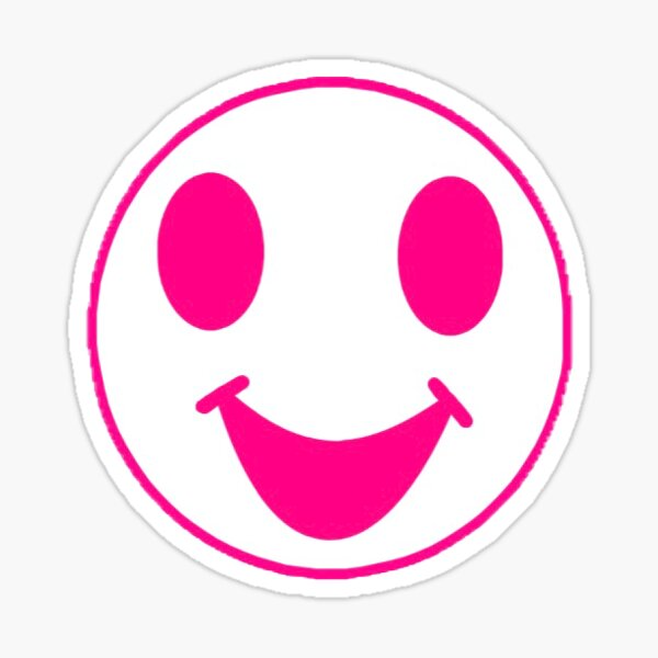 "Pink Smiley Face" Sticker for Sale by Lilyyy16 | Redbubble