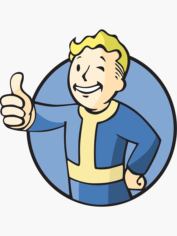"fallout boy video game logo" Sticker for Sale by icicle-shop | Redbubble