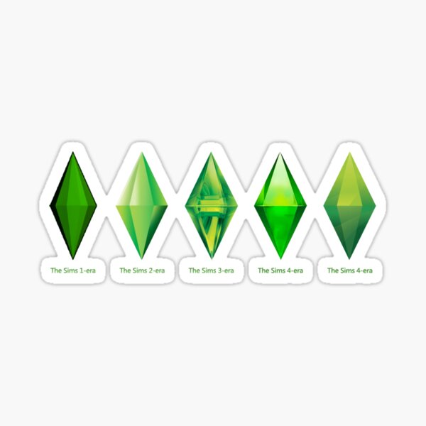 "Plumbob throughout the years" Sticker for Sale by tiredandbored ...