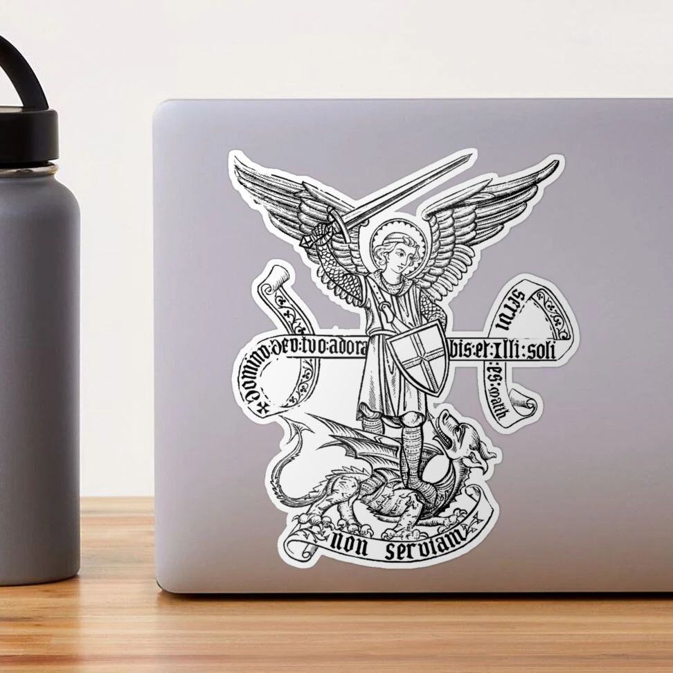 Blue Line Vinyl Saint Michael Archangel Sticker St Michael