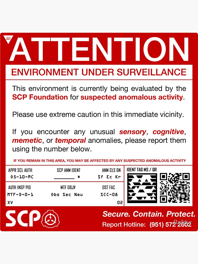 "SCP Sign" Sticker for Sale by Raildur | Redbubble
