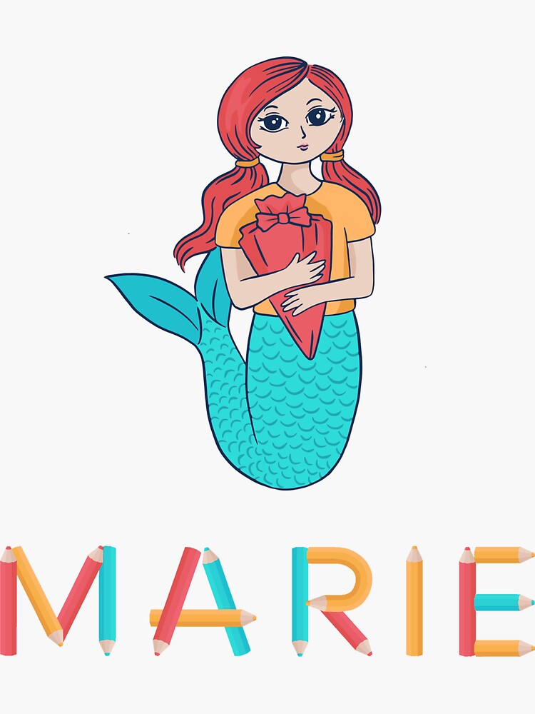 Pegatina «Matriculación escolar sirena Marie» de DePit | Redbubble