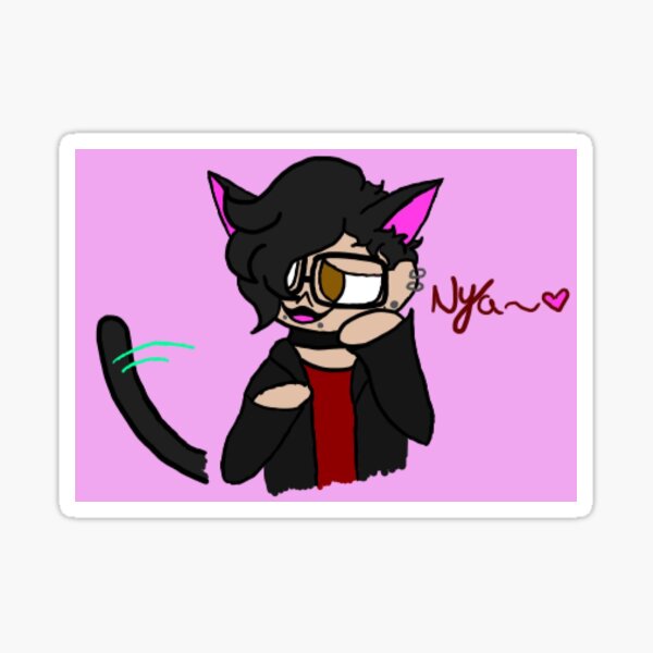 "Nya Pose" Sticker for Sale by SweetFlowerBoi | Redbubble