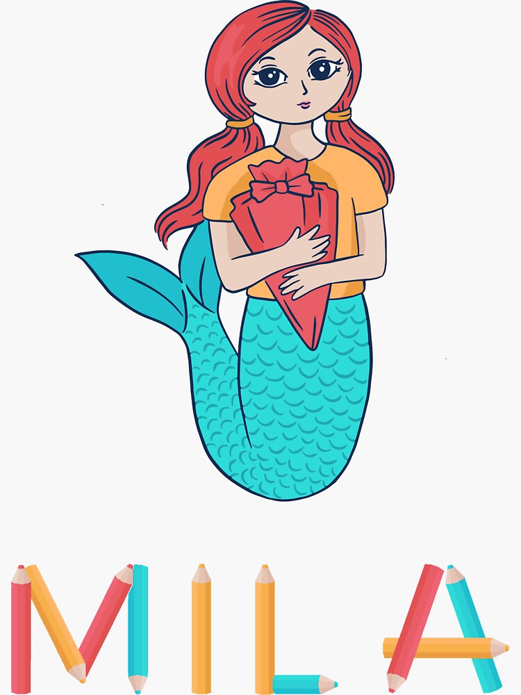 "School Enrollment Mermaid Mila" Sticker for Sale by DePit | Redbubble