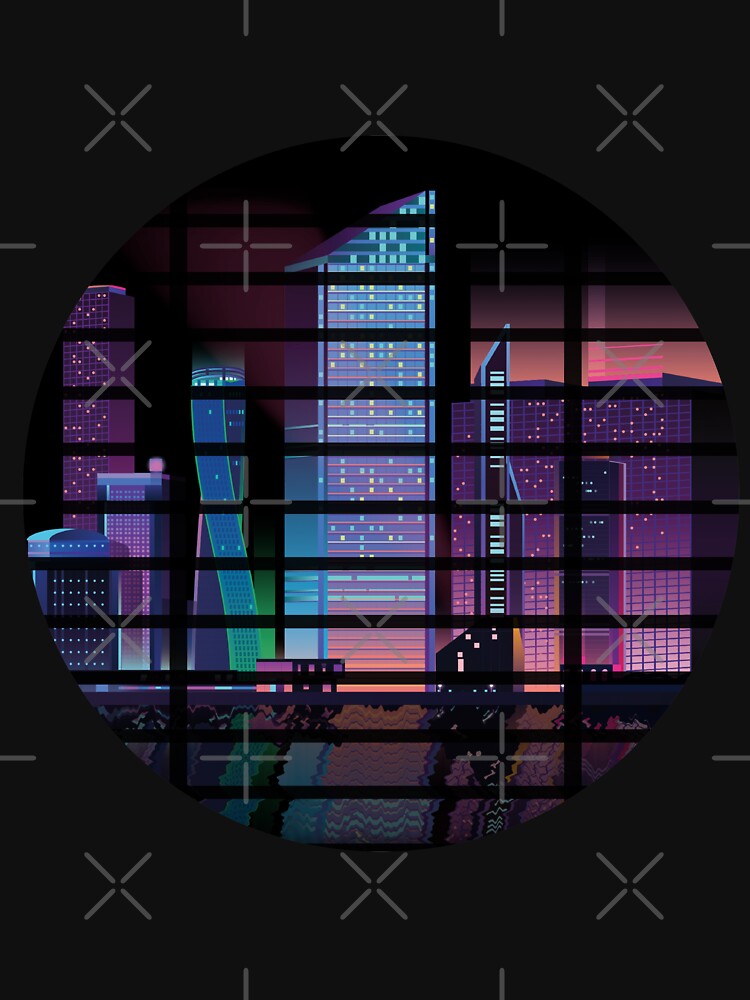 "cybercity through a window" T-shirt by AngelZalez | Redbubble