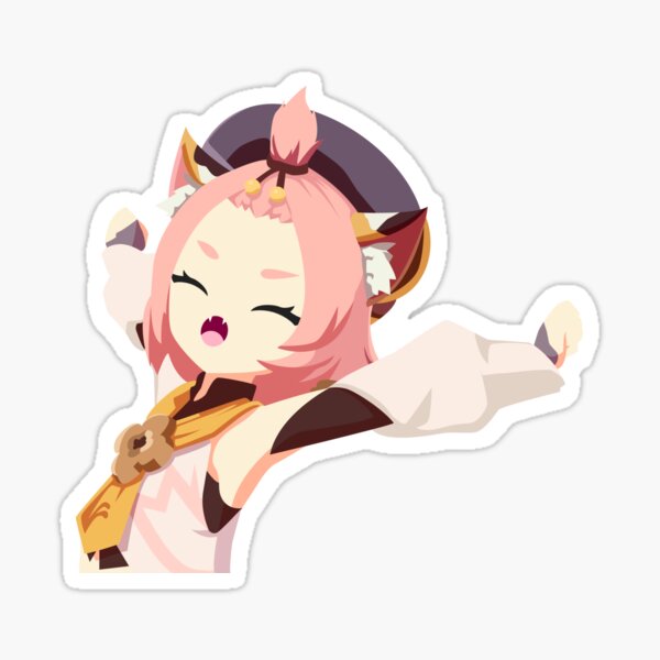 "Diona yawning Genshin impact" Sticker by Migi-Desu | Redbubble
