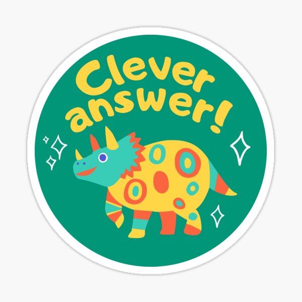 "Clever Answer Sticker" Sticker for Sale by Adamsken | Redbubble