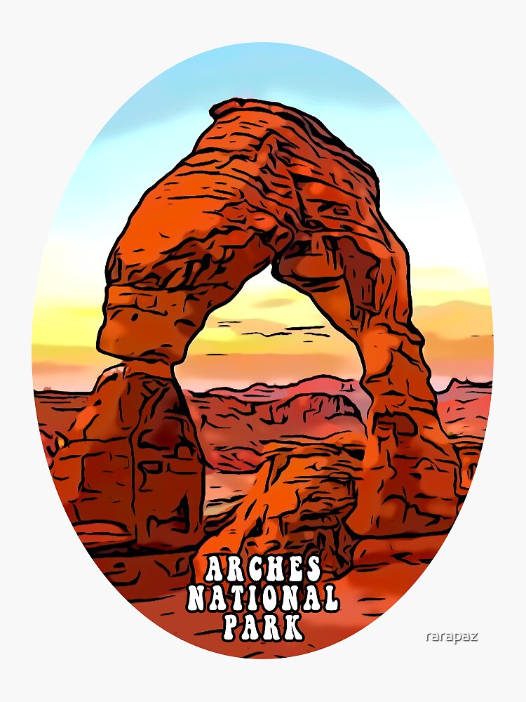 "Arches National Park Sticker" Sticker for Sale by rarapaz | Redbubble
