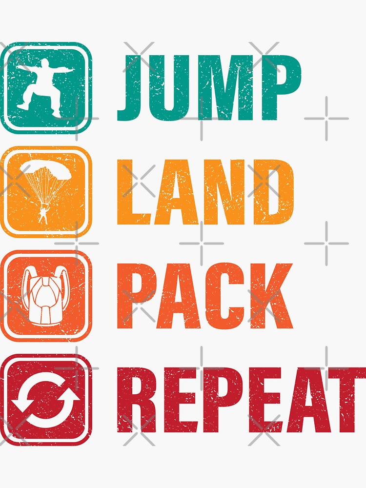 "Jump Land Pack Repeat" Sticker for Sale by infleims | Redbubble