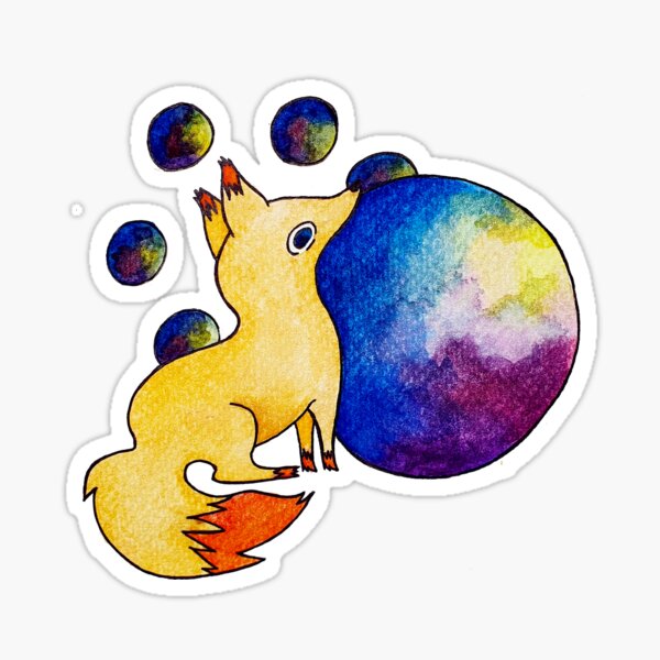 "The Fox Sphere Wizard 1" Sticker for Sale by Kazyii | Redbubble