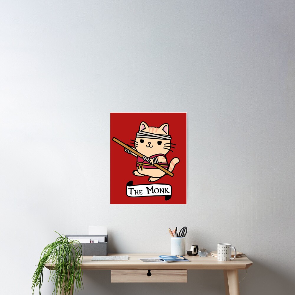 "The Monk | DnD Cat Tabaxi Monk" Poster for Sale by Mariamr | Redbubble