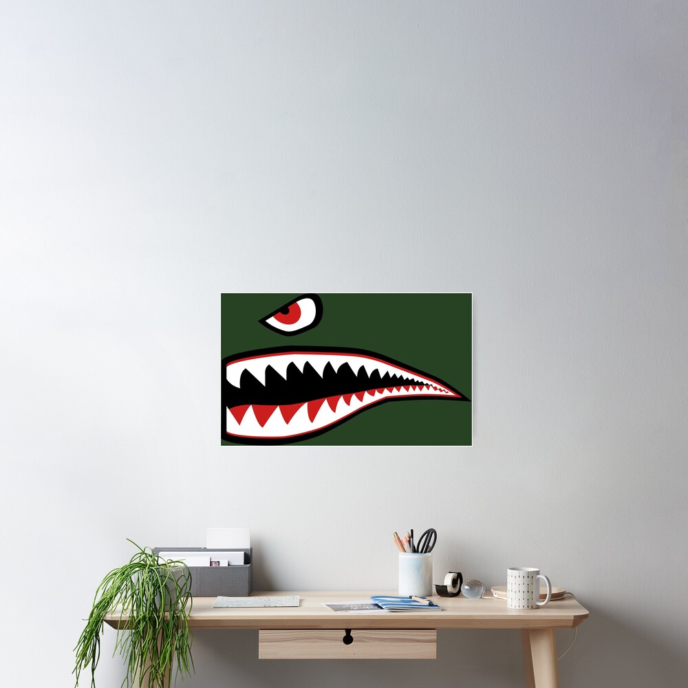 "WWII Fighter jet sharks teeth decal" Poster for Sale by crossesdesign ...