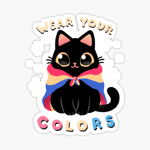 Pansexual Lgbt Pride Cat Kawaii Rainbow Kitty Wear Your Colors