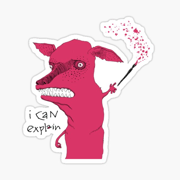 "Bad Explanation Art Dog" Sticker for Sale by SusanSanford | Redbubble