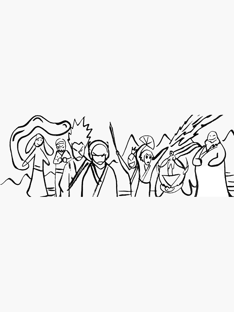 Avatar The Last Airbender Sokkas Drawing Sticker For Sale By Sourpoo Redbubble