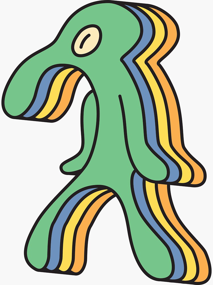 Pegatina «Obra de pintura de Calamardo - Audaz y descarado - Bob ...