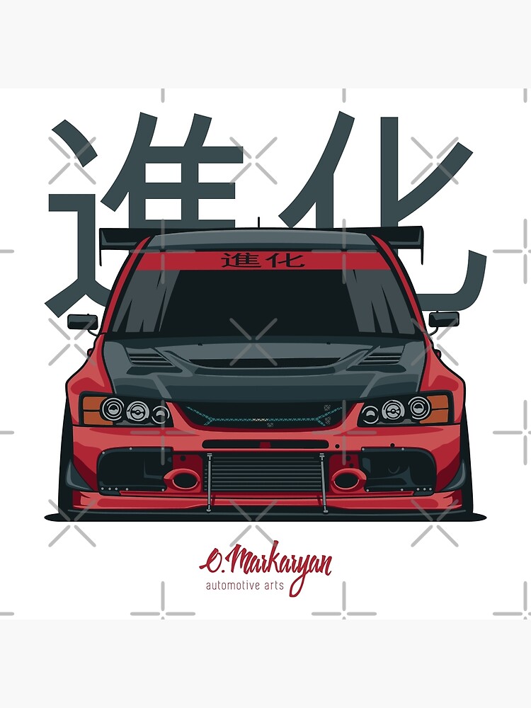 "Lancer Evo IX (red)" Art Print by OlegMarkaryan | Redbubble