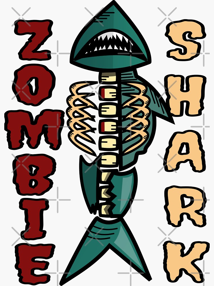 "Zombie Shark" Sticker for Sale by locizon | Redbubble